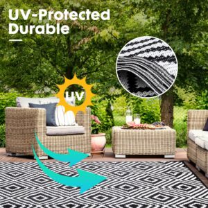 Outdoor Plastic Straw Rug, 5x7 Outdoor Rug,RV Rug,Reversible mats, Large Floor Mat and Rug for RV, Patio, Backyard, Deck, Picnic, Beach, Trailer, Camping