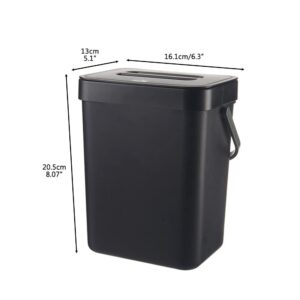 Small Kitchen Compost Bin Convenient Lid Pressure Design 3L Size Wall Mounted Easy Storage White (4)