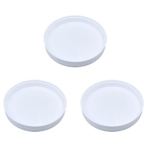 hufopik 3 pcs | 110/400 plastic replacement lids | 110mm caps w/leak proof liner | for large glass or plastic wide mouth jar， food-grade storage caps for canning jars