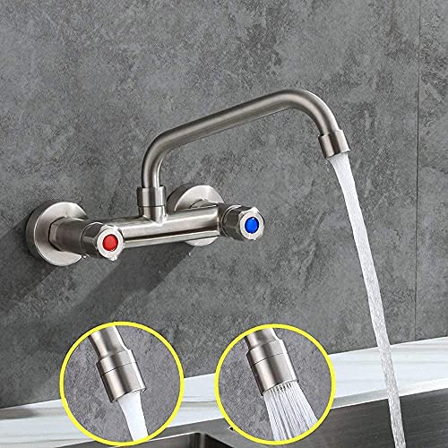 KNKQZXVDF -Taps,Faucets,Wall-Mounted Kitchen Spin Hot and Cold Faucet Bathroom Bathtub in-Wall Faucet Cold Heat Kitchen Faucet Taps Sink Faucet/C(B)