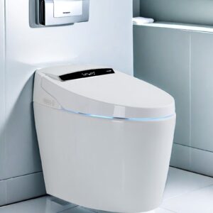 ChicFurnit Portable Smart Toilet with Bidet Built, Smart Toilets with Dryer and Warm Water, Heated Bidet Seat Toilet