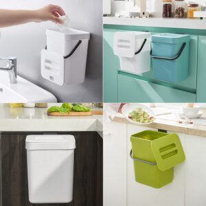 Small Kitchen Compost Bin Convenient Lid Pressure Design 3L Size Wall Mounted Easy Storage White (4)