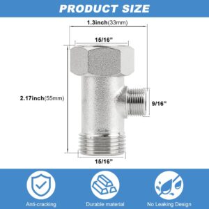 Bidet T Adapter, 3 Way Adapter or Tee Connector (15/16″ x 15/16″ x 9/16″ or 7/8″ x 7/8″ x 3/8″), Bidet Attachment for Toilet