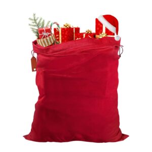 hrx package big velvet santa bag, 31x28 inch super soft drawstring christmas gift bag, large christmas bags cloth sack for presents