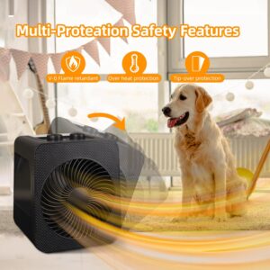 2 in 1 Heater and Fan Combo, 1500W Portable Heaters for Indoor Use with 4 Modes, Tip-over & Overheat Protections, Desk Space Heater and Fan Combo for Office Home Bedroom