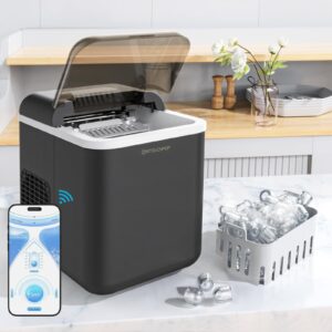 oritouchpop ice makers countertop app control smart ice machine portable ice maker with self-cleaning function 6 minutes 9 bullet ice wifi remote control for home camping