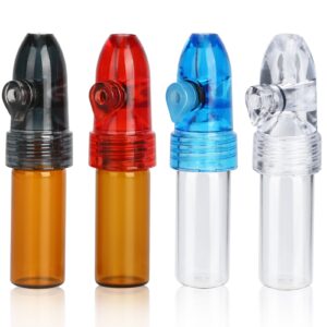 portable spice dispenser, with knob switch storage bottle, salt and pepper shakers (4 pack),refillable glass bottle for traveling