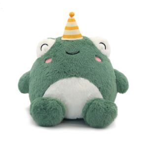 mr vivicare adorable large 12 inch frog squish plush pillow, super soft original cute green stuffed animal toy for kids and adults