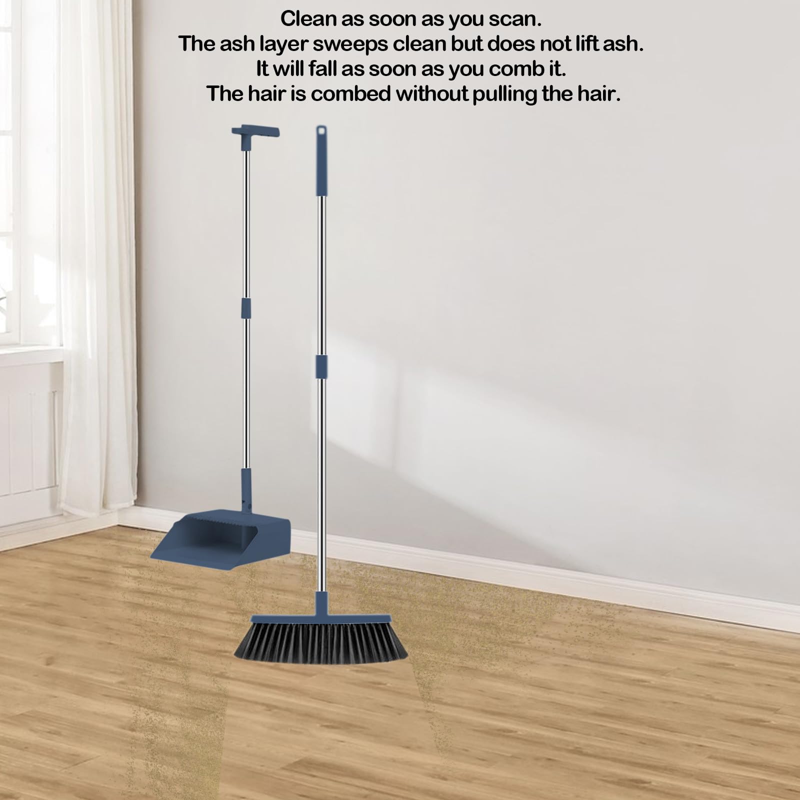 Brooms and Dustpan Set, Cleaning with Dustpan Teeth, Stand Up Brooms and Dustpan, Brooms and Dustpan Set for Home, Office, Indoor and Outdoor Sweeping Prime of Day Deals Today 2024