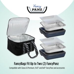 Fancy Panz Insulated Carrier, Casserole Carrier Bag for Hot or Cold Food, Casserole Tray Insulated Bag, Holds 2, Black