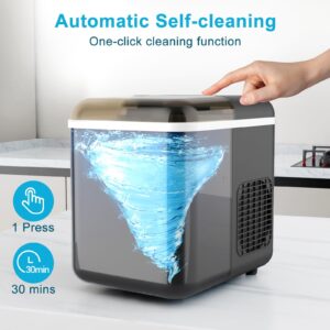 Oritouchpop Ice Makers Countertop APP Control Smart Ice Machine Portable Ice Maker with Self-Cleaning Function 6 Minutes 9 Bullet Ice WiFi Remote Control for Home Camping