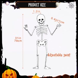 Humyoun 4pcs Halloween Skeleton Skull Jointed Skeleton Figurines Party Accessory Cardboard for Halloween Props Cosplay Party Graveyard Decor Haunted Houses Indoor Outdoor