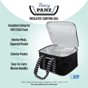 Fancy Panz Insulated Carrier, Casserole Carrier Bag for Hot or Cold Food, Casserole Tray Insulated Bag, Holds 2, Black