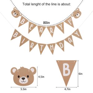 Beary First Birthday Banner - Bear First Birthday Decorations,Neutral Birthday Bear Theme Party Birthday Banner,1st Birthday Boy Decoration,My Beary 1st Birthday Banner