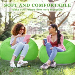 Realspring 2 Pcs Bean Bag Chairs for Adults Kids Inflatable Chairs with Electric Air Pump Blow up Chair Inflatable Lazy Sofa Folding Portable Inflatable Chair for Living Room Bedroom(Green)