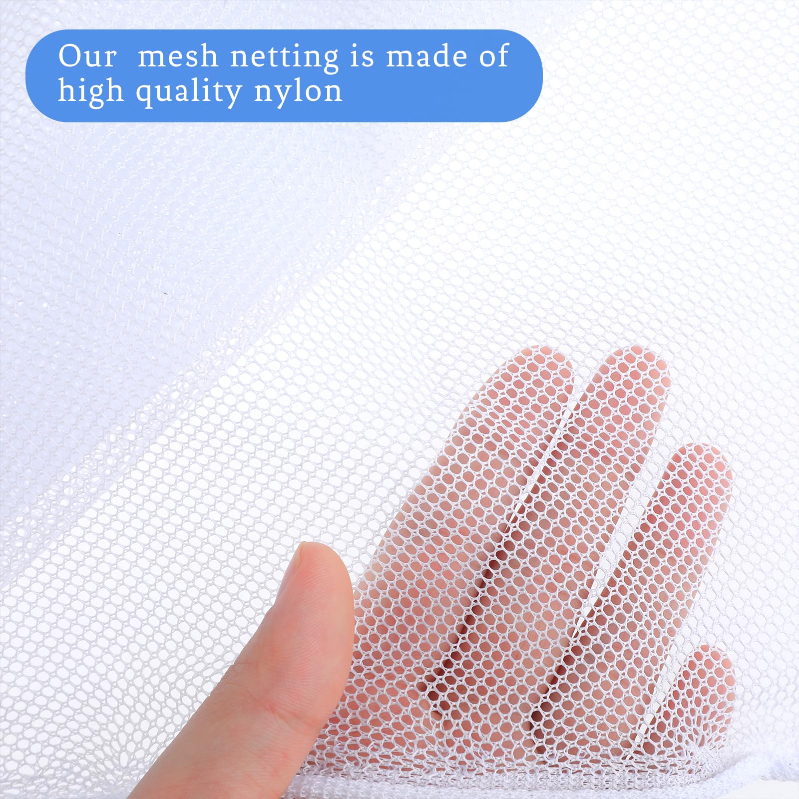 White Mesh Fabric 62 x 59-inch Slightly Stretchy Soft Mesh Fabric Netting for Netting Bag Shopping Bag, Backpack Pocket and Straps, Netting Clothes and Sewing Projects