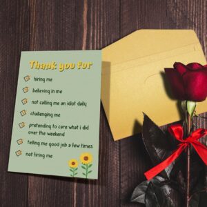 Nchigedy Funny Thank You Card for Boss Manager, Boss's Day Card from Employee Staff, Boss Appreciation Card, Bosses Day Gift for Men Women, Thank You for Hiring Me...