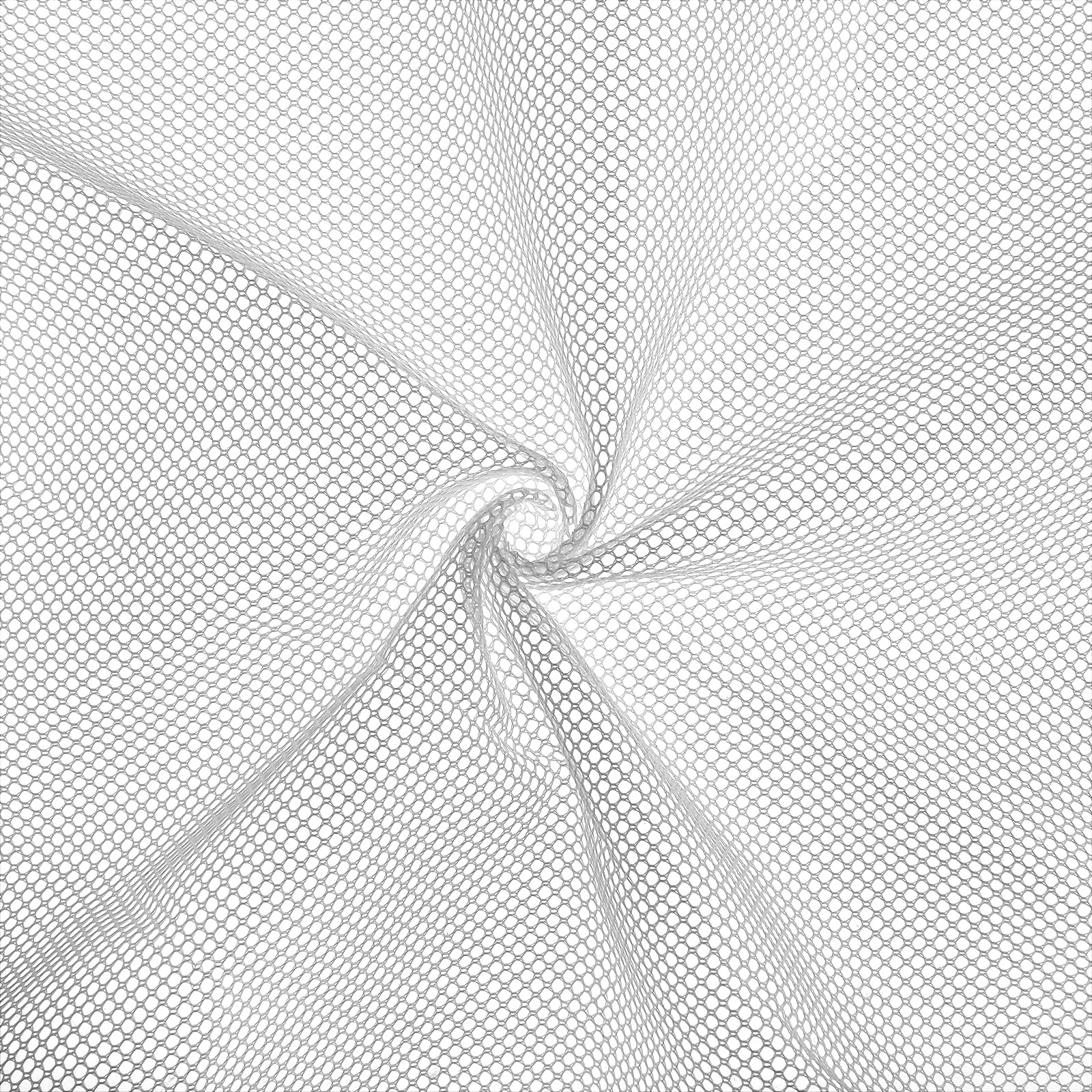 White Mesh Fabric 62 x 59-inch Slightly Stretchy Soft Mesh Fabric Netting for Netting Bag Shopping Bag, Backpack Pocket and Straps, Netting Clothes and Sewing Projects