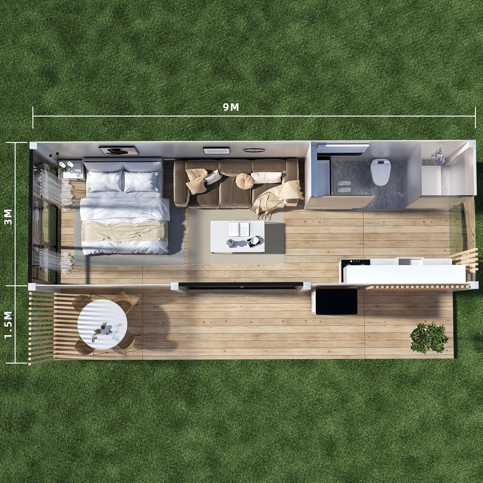 Prepaid Deposit,Prefab Tiny House, 20ft Mobile Modular House,Tiny Homes to Live in for Adults, Mini Foldable Container House for Backyard, Hotels, Shops,Offices,Outdoor Living– Prepaid Deposit