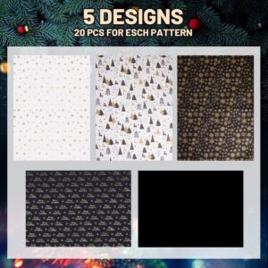 BeBesta Christmas Tissue Paper Black Gold Wrapping Paper Tree Reindeer Gift Wrapping Tissue Paper Merry Christmas Art Paper Crafts for Home DIY Gift Bags New Year Decor, 100 Sheets