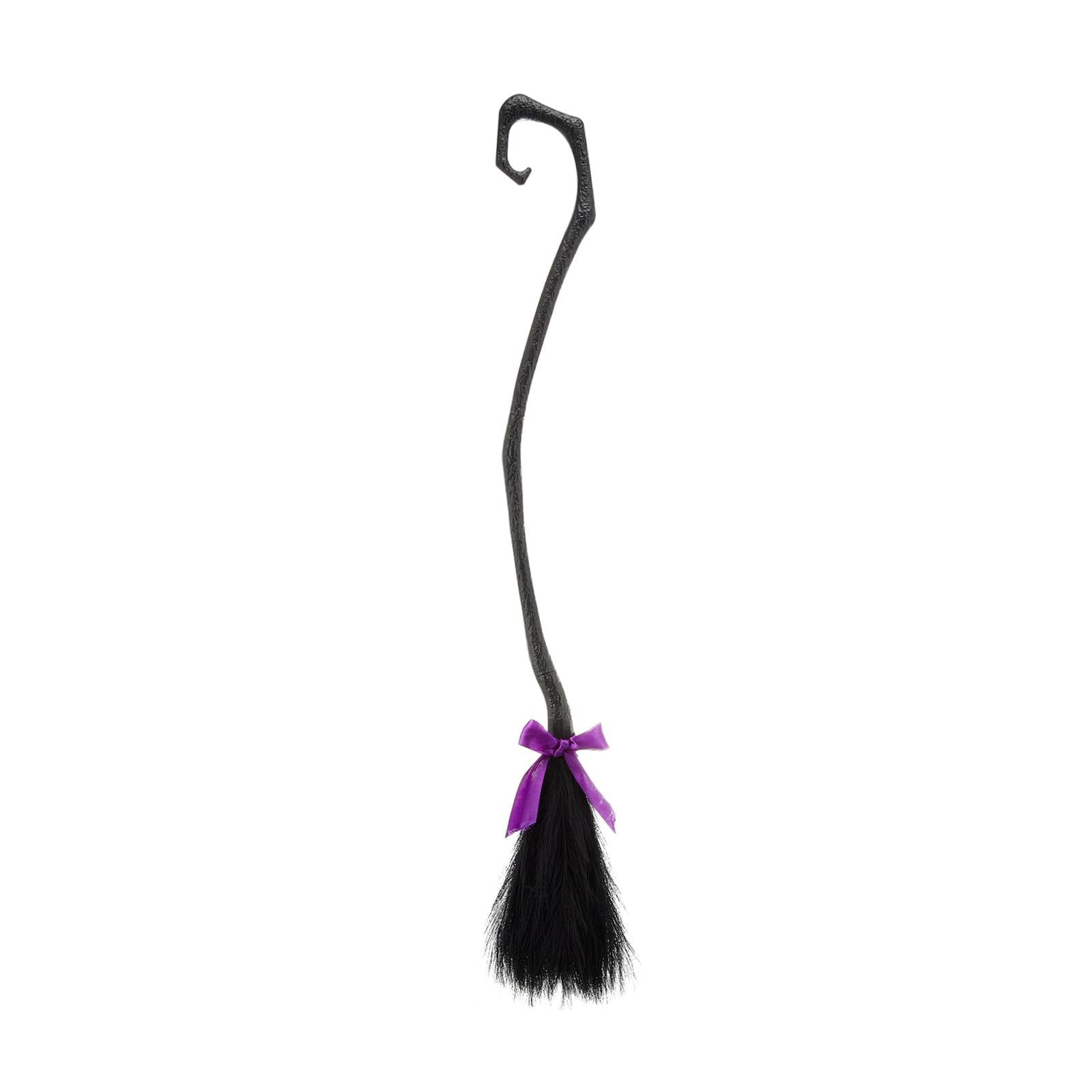 Halloween Witch Broom with Ribbons for Kids Flying Wicked Prop Witches Broomstick Cosplay Party Dress Up Costume (Black B, 130cm*25cm)