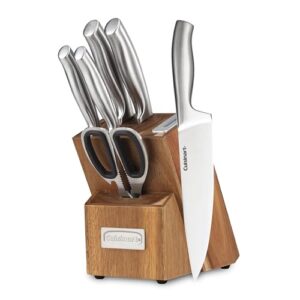 cuisinart 7 pc stainless steel essentials cutlery block set with built in sharpener