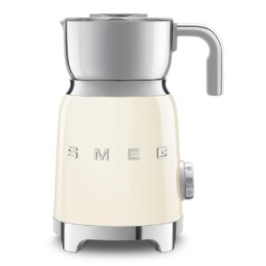 smeg retro 50's style milk frother with 2 disks 6 preset programs hot or cold frothing and induction heating (cream)