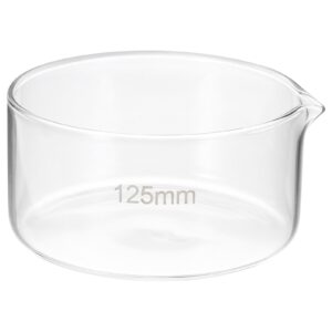 patikil 500ml crystallizing dish, borosilicate glass crystallizing dished with spout flat bottom lab dish evaporation dishes transparent for laboratory kitchen science classroom