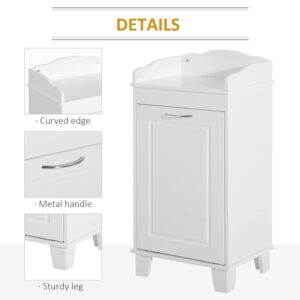 CHARMMA 31" Tilt Out Laundry Hamper, Free Standing Home Organizer Hamper, Bathroom Storage Cabinet, White