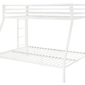 MUTICOR Modern Twin Over Full Metal Loft Bed with Ladder for Junior & Adults, Space-Saving Bunk Bed Frame, Sturdy & Durable, Ideal for Bedrooms, Dorms, and Guest Rooms, White