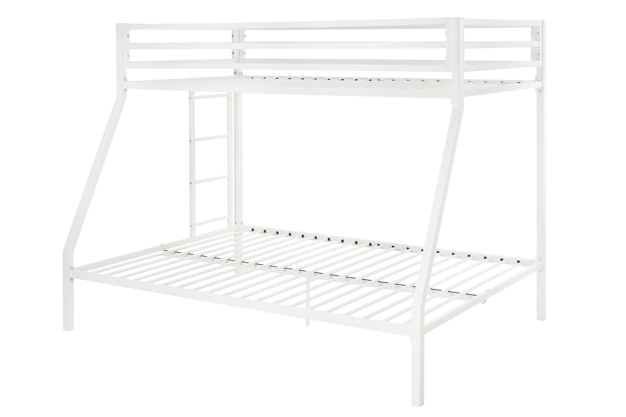 MUTICOR Modern Twin Over Full Metal Loft Bed with Ladder for Junior & Adults, Space-Saving Bunk Bed Frame, Sturdy & Durable, Ideal for Bedrooms, Dorms, and Guest Rooms, White