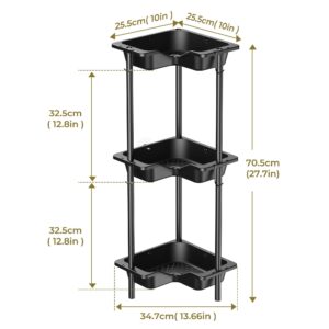 Nieifi Standing Shower Caddy, 3 Tier Floor Corner Shower Shelves for Bathroom Shampoo Organizer