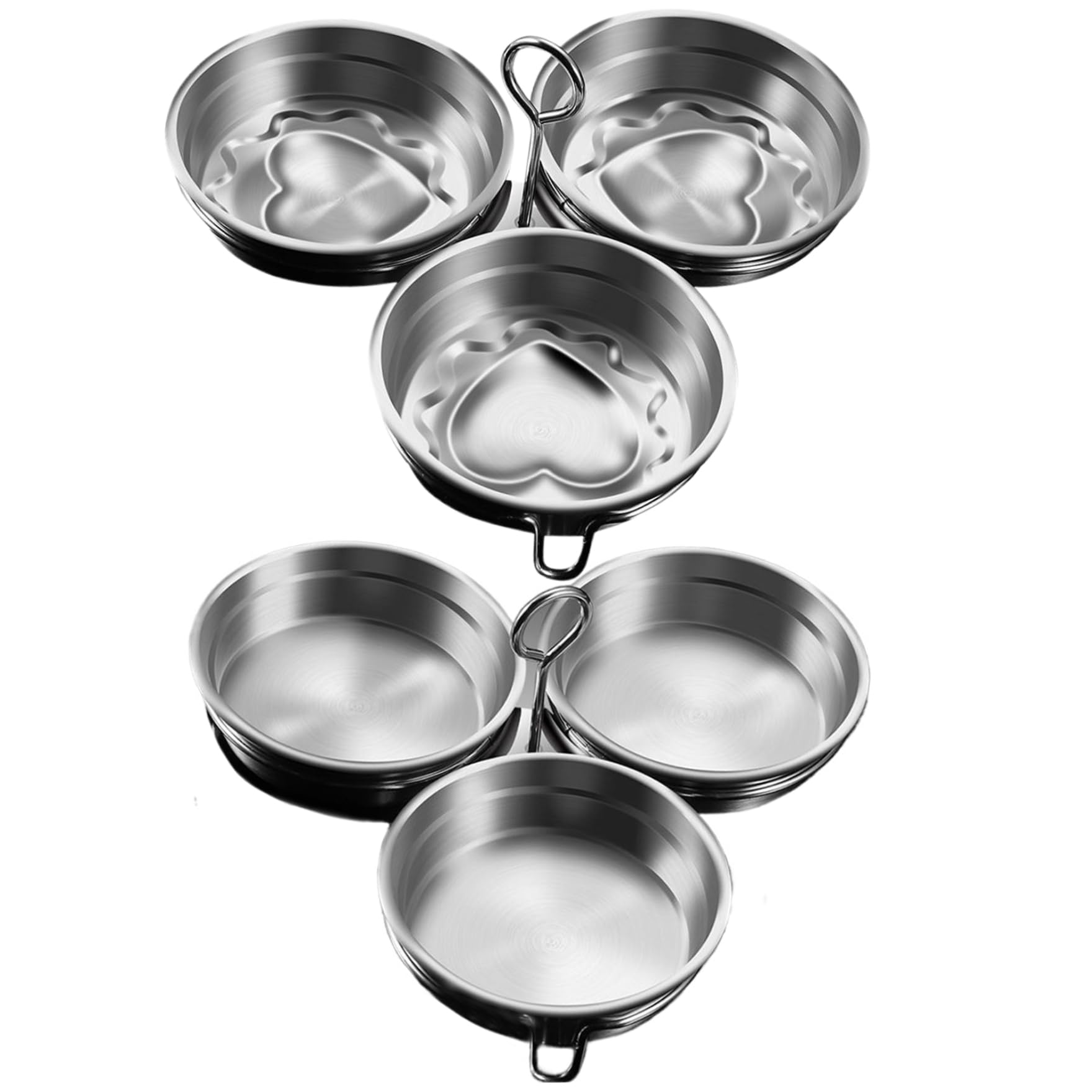 Poached Egg Cooker, Stainless Steel Egg Poacher, 3-Cup Poached Egg Cooker, Nonstick Egg Poacher Cups, Egg Poaching Pan with Rack and Handle for Microwave Oven Stovetop, Round, Egg Poacher Pan