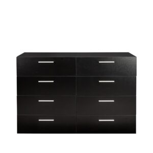 HOBBYZOO 8 Drawer Dresser for Bedroom, Black Bedroom Dresser with Deep Drawers, Wood Chest of Drawers with Storage, 55 Inch Large Dresser Bedroom Furniture, 47.2" x 15.7" x 31.5"