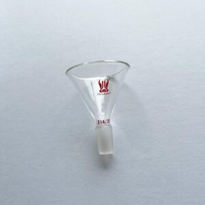 CS Labglass Glass Short Stem Powder Funnel with 50 mm Top Outer Dimension and 14/20 Inner Joint, Borosilicate Glass Funnel, Filter Funnel, Lab Glassware