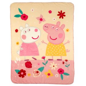 franco peppa pig kids bedding soft plush sherpa blanket throw, 46 in x 60 in, (officially licensed product)