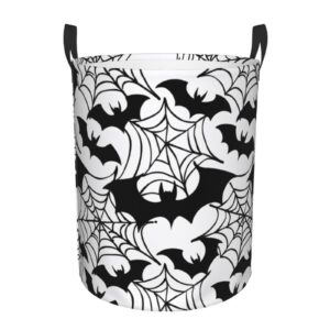 hsyoyo bats spider webs laundry basket collapsible laundry hamper large round laundry storage basket with handles waterproof laundry organizer bag for clothes toy bedroom nursery