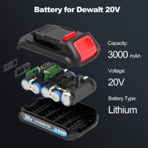 Nicetoro Replacement Battery for Dewalt 20V Battery 3.0Ah, Compatible with Dewalt DCB203 DCD/DCF/DCG Series Lithium Ion Batteries