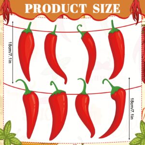 Weekgrat 5 Pcs Chili Pepper Banner 49 ft Chili Cook Off Pepper Garlands Decorations Chili Pepper Birthday Decorations for Cinco De Mayo Mexican Fiesta Hanging Party Accessories