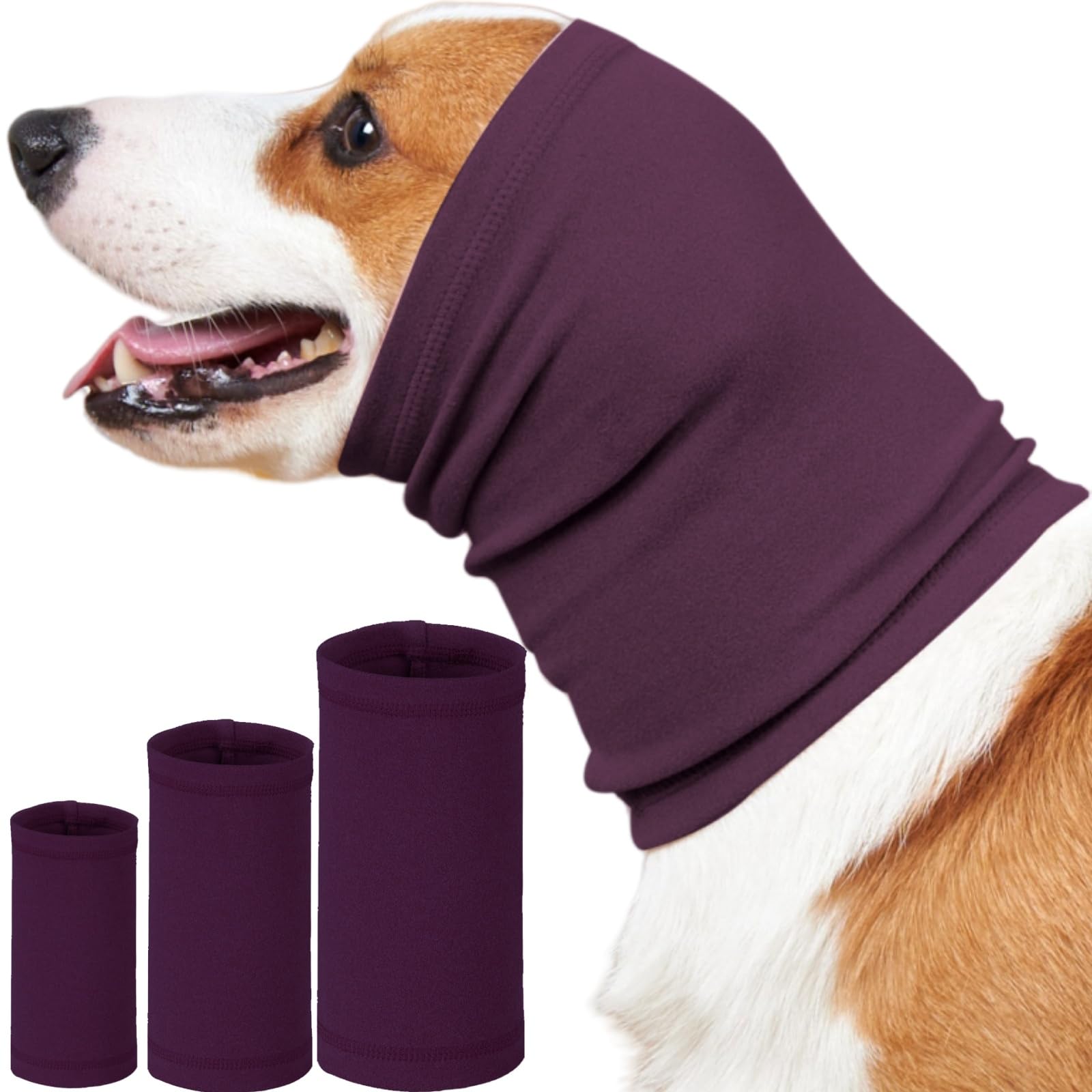 Yaopelky Calming Dog Ear Covers for Noise Protection Dog Headband for Anxiety Relief Grooming Aid Ear Muffs for Dogs Cats (Purple, M(Head Circumference 11-20”, Length 7"))