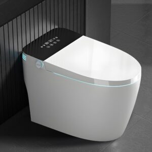 klewo smart toilet with built in bidet and water tank, without water pressure limited, auto open & close, foot kick auto flush, elongated one piece toilet with heated seat