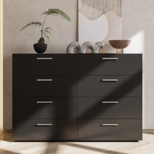 hobbyzoo 8 drawer dresser for bedroom, black bedroom dresser with deep drawers, wood chest of drawers with storage, 55 inch large dresser bedroom furniture, 47.2" x 15.7" x 31.5"