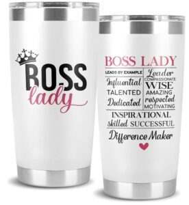 boss lady gifts for women boss day gifts for women tumbler cup gifts for bosses female christmas birthday gift ideas for boss lady queen leader boss babe gag boss appreciation retired tumbler 20 oz