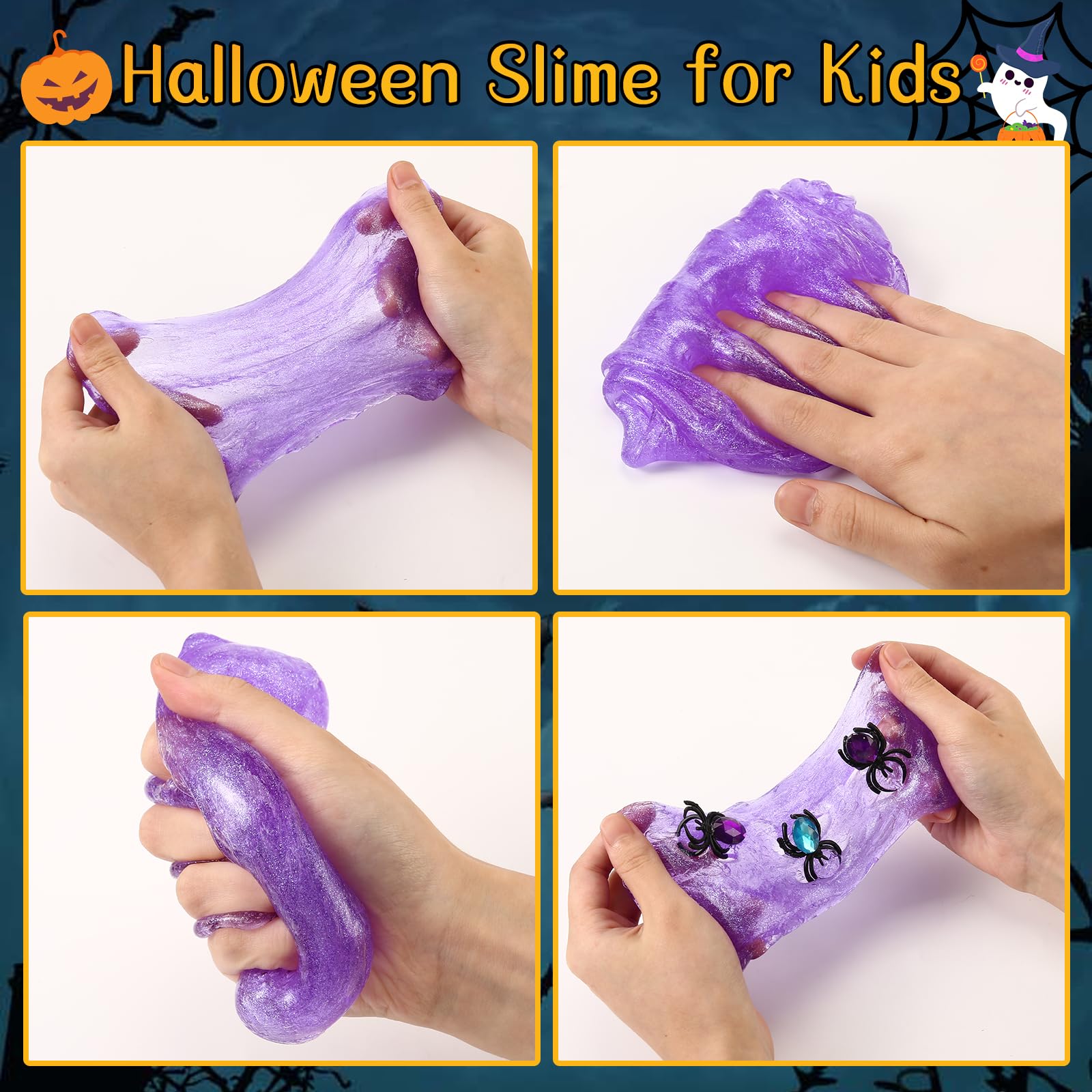 193 PCS Halloween Party Favors for Kids, Halloween Witch Hat Treats Bags Fillers with Halloween Toys and Slime, Bulk Toys for Halloween Goodie Bags Basket Stuffers, Gifts for Boys Girls