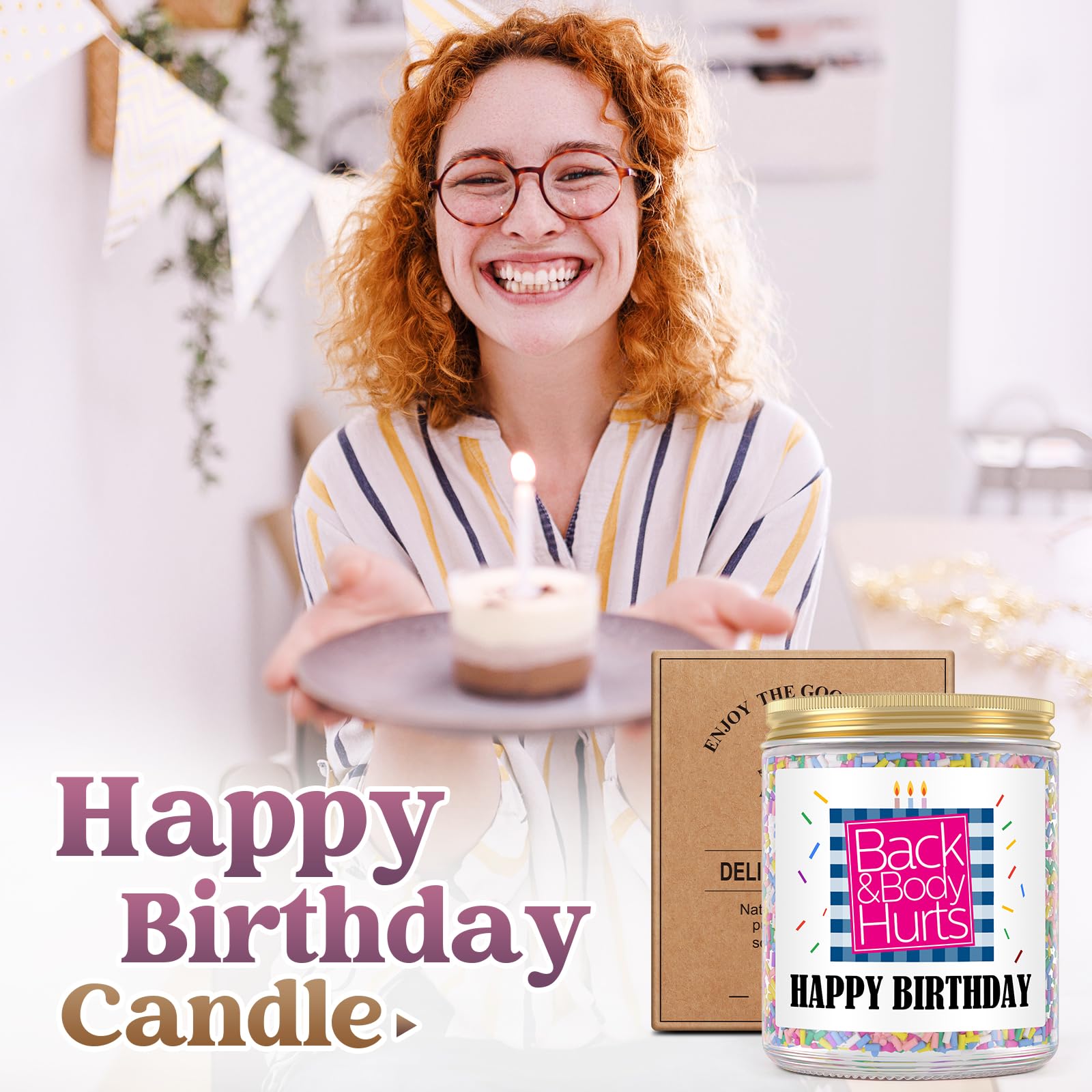 Funny Happy Birthday Candle Gifts for Women Men, Best Friend Birthday Gifts Ideas for Her Him Friendship Gifts 16th 21th 30th 40th 50th 60th Birthday Gift for Friends Female Coworker Sister Mom Bestie