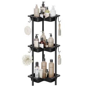 nieifi standing shower caddy, 3 tier floor corner shower shelves for bathroom shampoo organizer