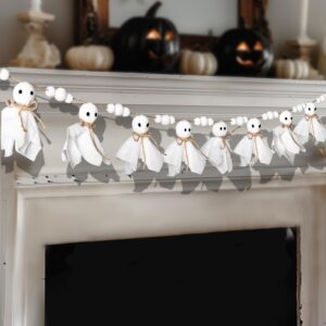 lfutari 9 ft halloween ghost garland, fabric cute ghosts banner, hanging ghost garland for halloween party decor wall doorways outdoor decorations