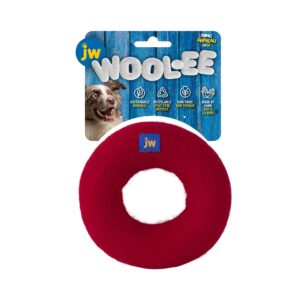 jw wool-ee ring handmade 100% wool all natural dog toy for fetch