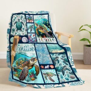 I Just Really Like Turtles Blanket for Girls Boys Turtle Gifts for Men Women Warm Soft Throw Blanket for Bedding Sofa Traveling Camping 40x50inches