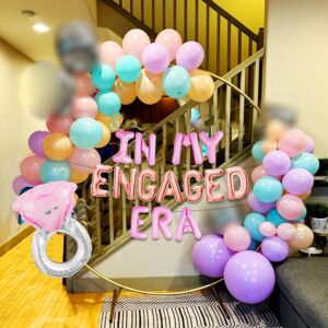 JeVenis In My Engaged Era Banner Balloons Bachelorette Party Decoration Bridal Shower Supplies Engagement Decoration pink bachelorette party decorations